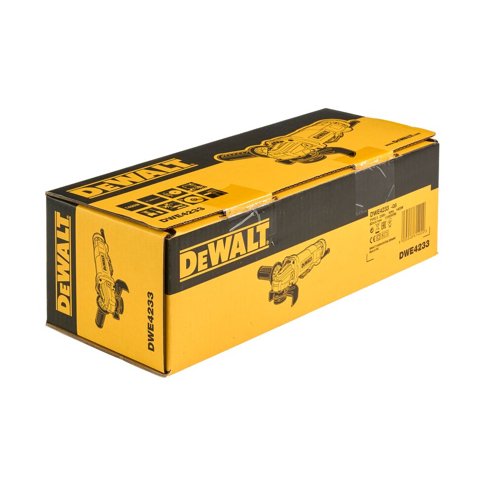 125mm/1,400W angle grinder with dead man's switch (DeWALT DWE4233-QS ...